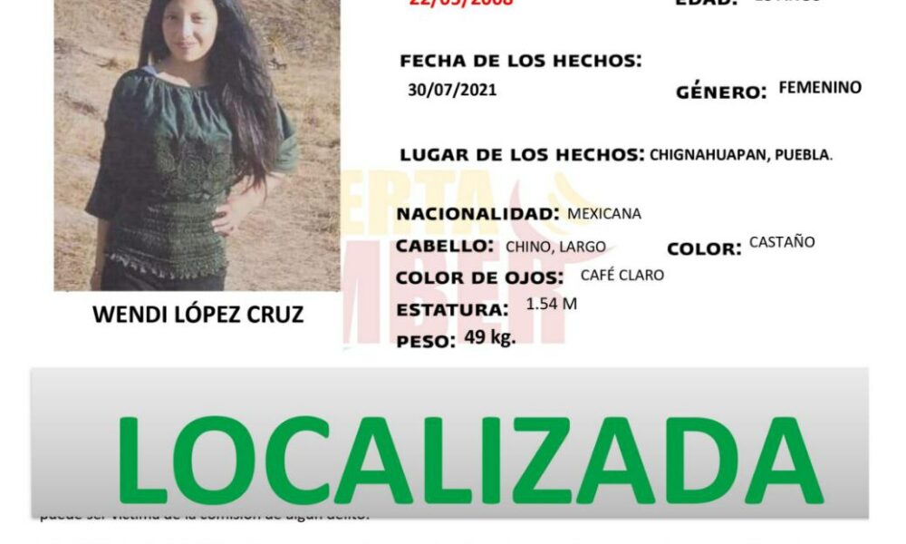 A través de Alerta Amber se localizó a Wendi de 13 años – Cinco Radio